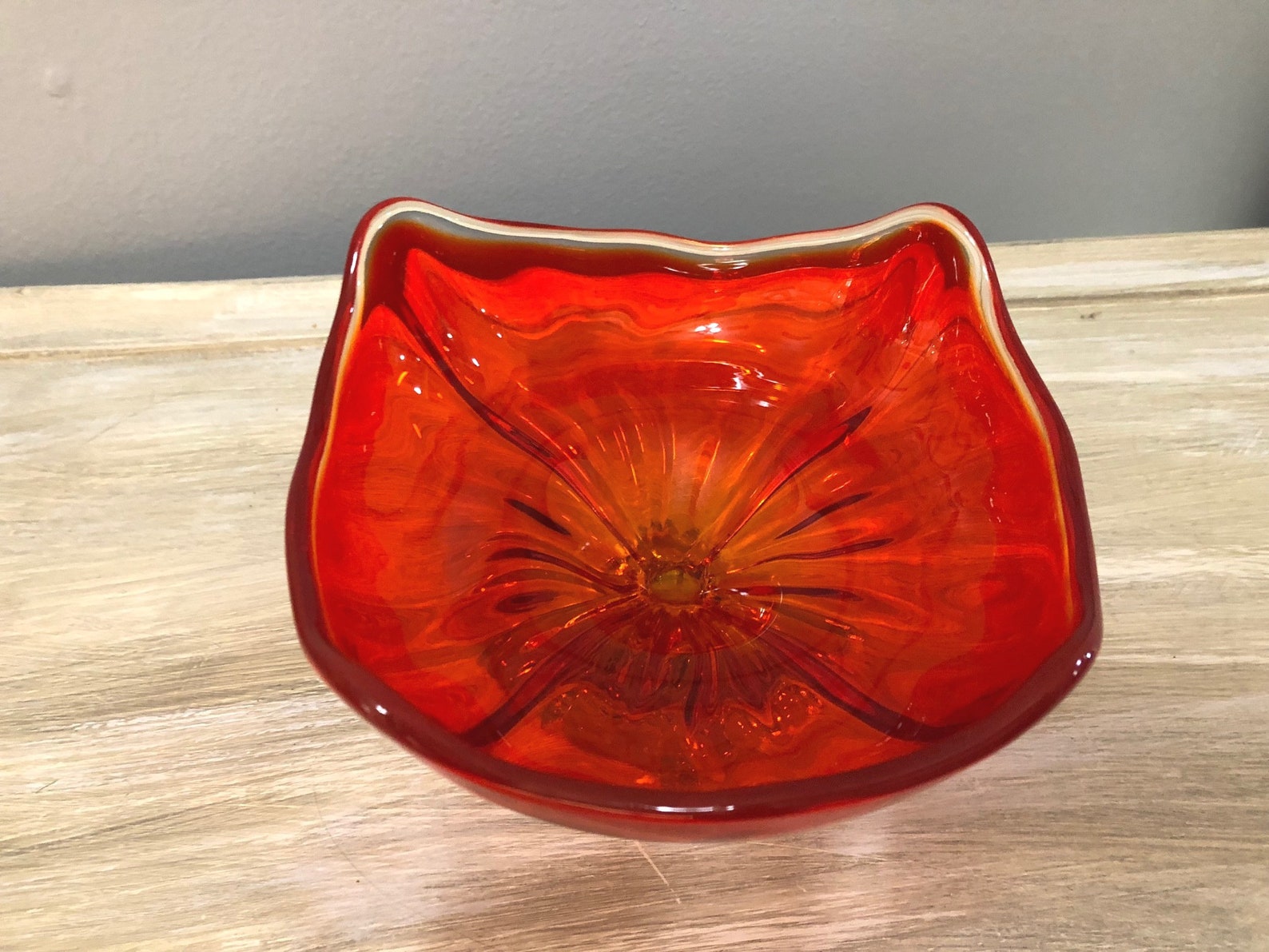 Fenton Orange Amberina Footed Dish Amberina Candy Dish | Etsy