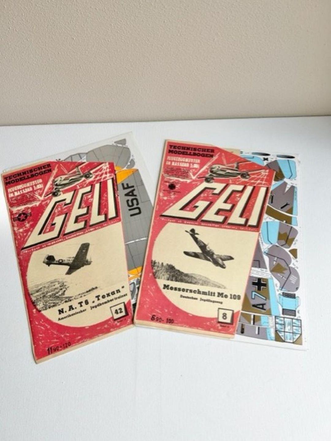 Geli Paper Model Airplane Kit Set: Messerschmitt Me109 & T6 Texan - Etsy