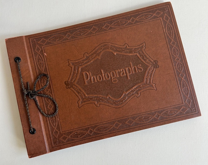 Brown String-tied Photo Album, BLANK Black Pages, Vintage Photograph ...