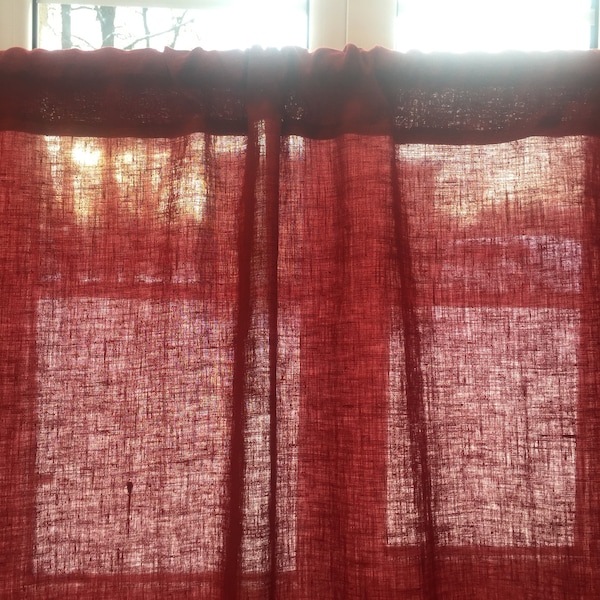 Red Curtains - Etsy