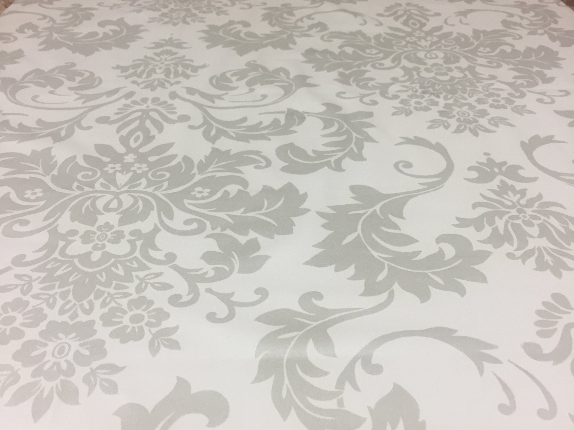 Light Grey Tablecloth With a Silver Decor Prints Silver Gray - Etsy