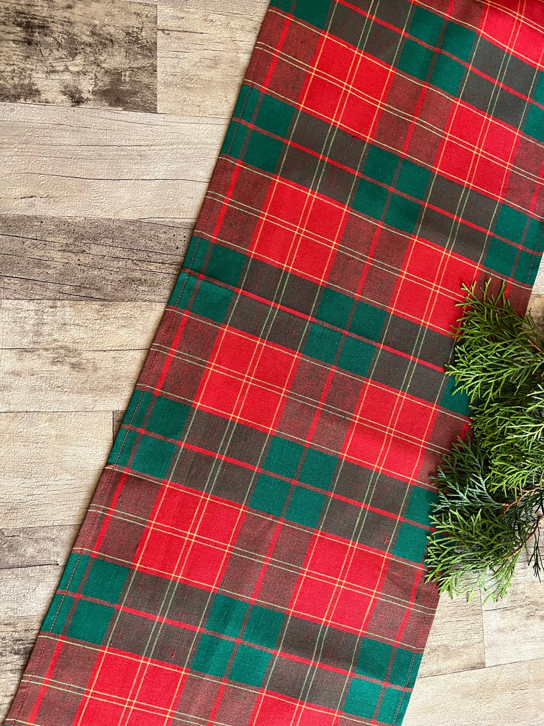 Christmas Table Runner, Tartan Table Runner, Red Green Tartan Plaid ...