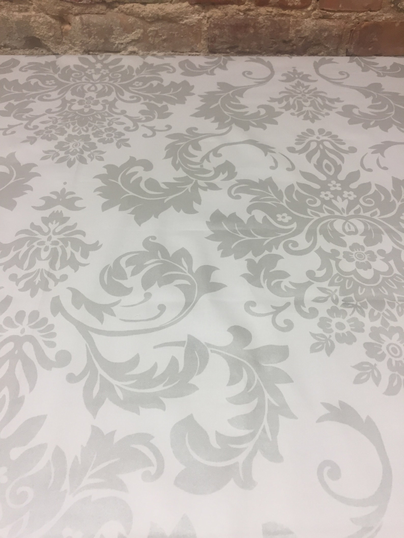 Light Grey Tablecloth With a Silver Decor Prints Silver Gray - Etsy