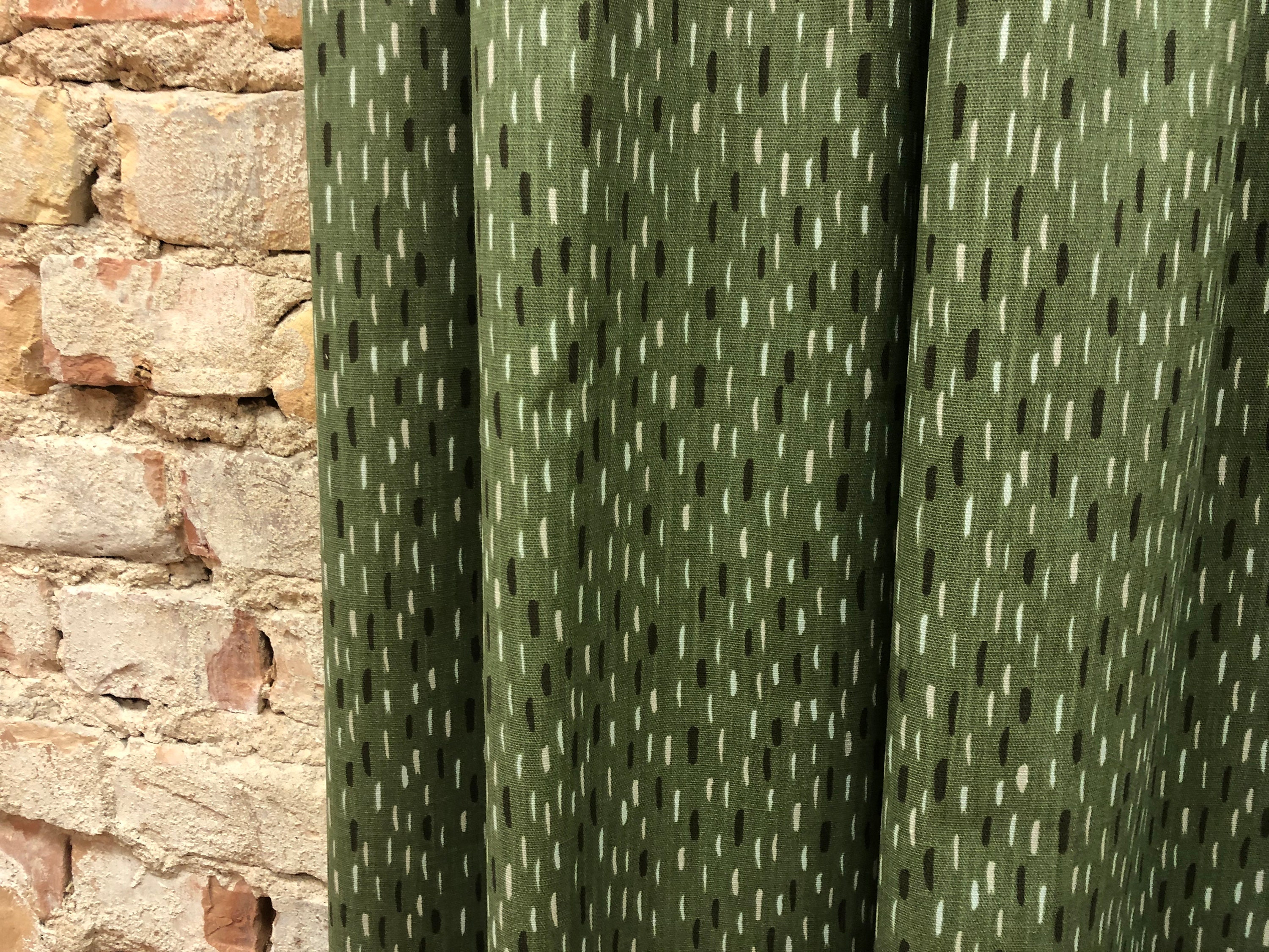Green Stripped Curtain Panels, Cafe Curtains, Valance, Scandinavian ...