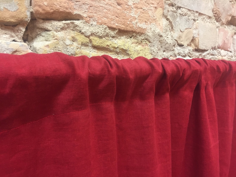 Red Linen curtains red Curtains Panels Natural linen | Etsy