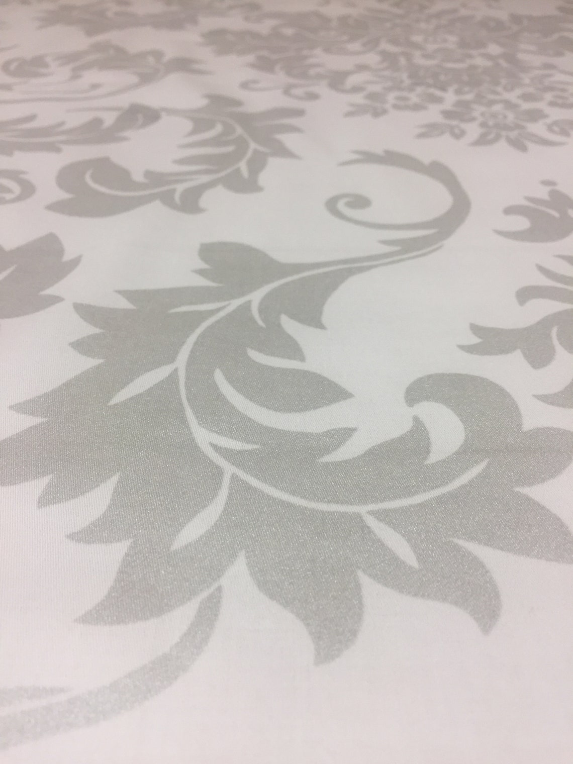 Light Grey Tablecloth With a Silver Decor Prints Silver Gray - Etsy