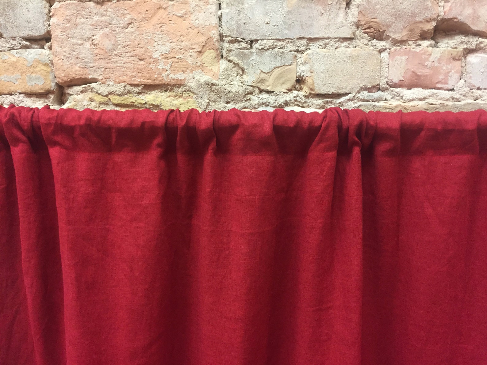 Red Linen curtains red Curtains Panels Natural linen | Etsy