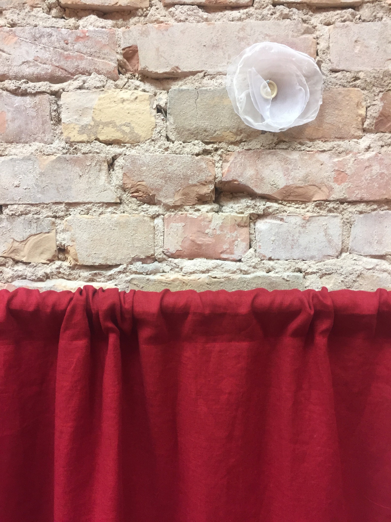 Red Linen Curtains Red Curtains Panels Natural Linen - Etsy