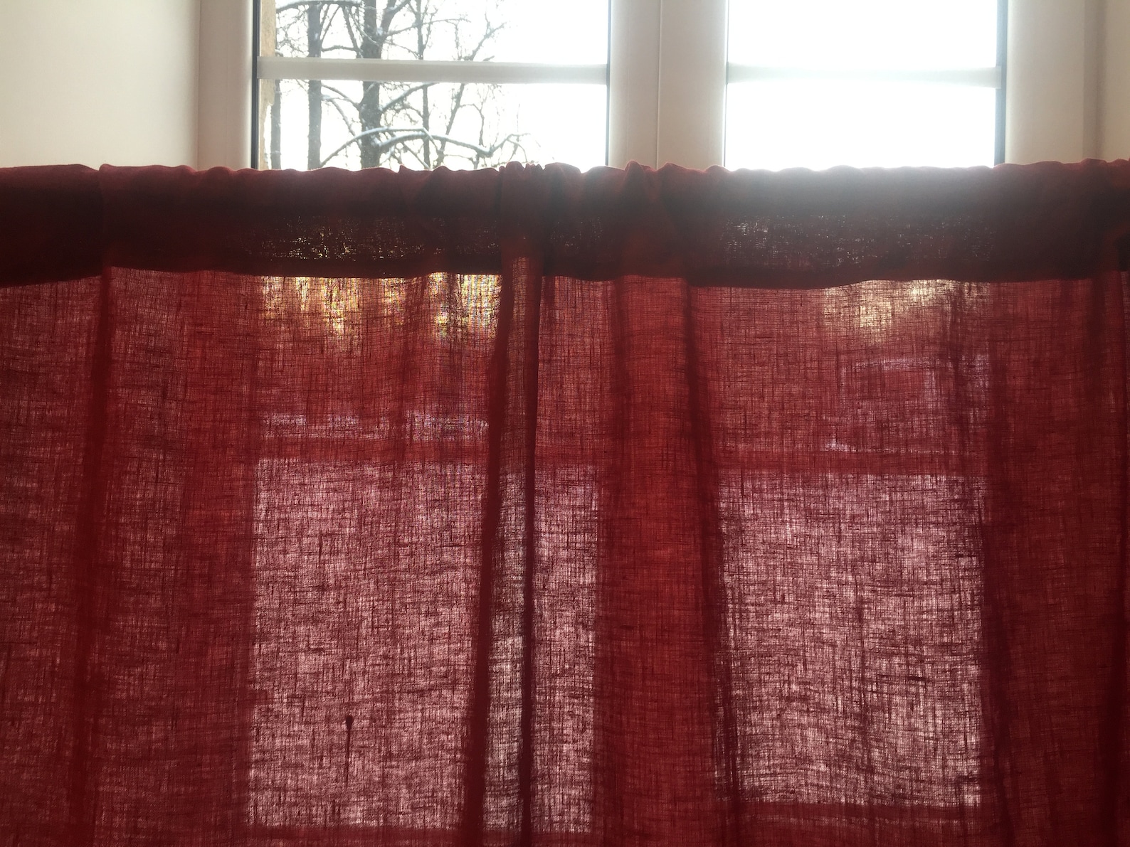 Red Linen Curtains Red Curtains Panels Natural Linen - Etsy