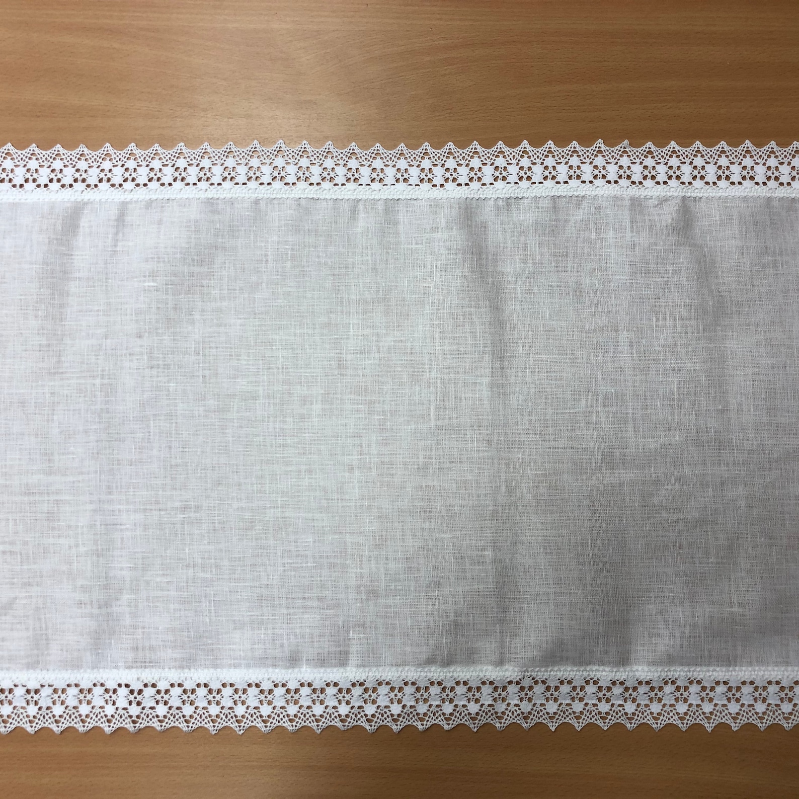Linen Table Runner With Lace White Linen Table Runner - Etsy
