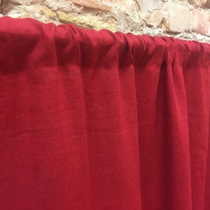 Red Linen Curtains, Red Curtains Panels, Natural Linen Curtains, Red ...