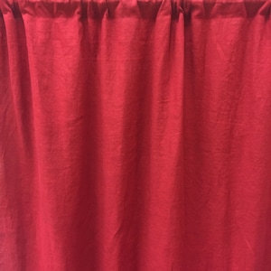 Red Linen Curtains, Red Curtains Panels, Natural Linen Curtains, Red ...