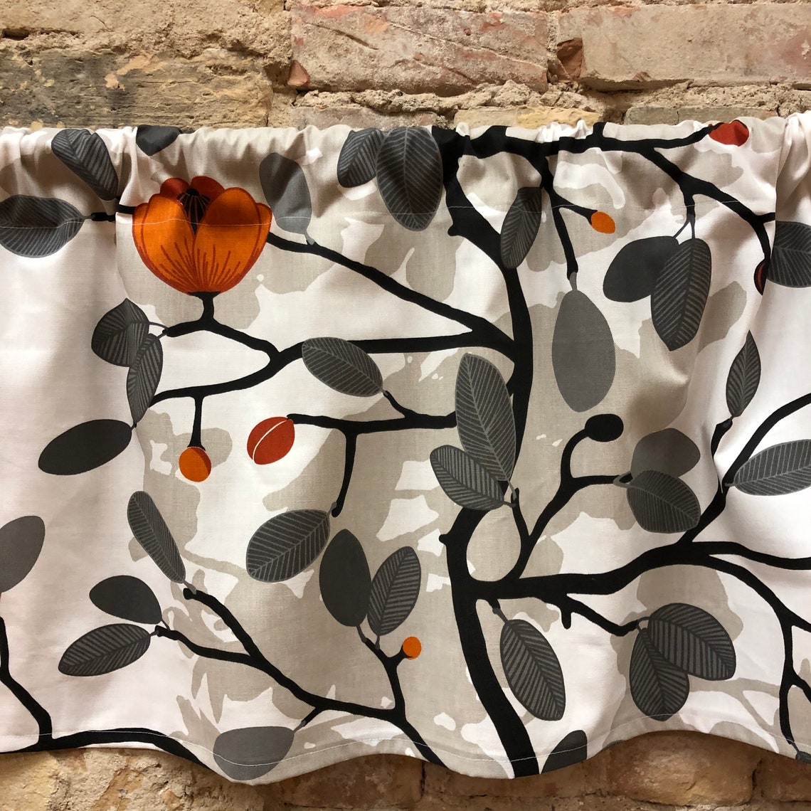 Magnolia Blossom Cotton Curtain Panel: Elegant Floral Window Decoration ...