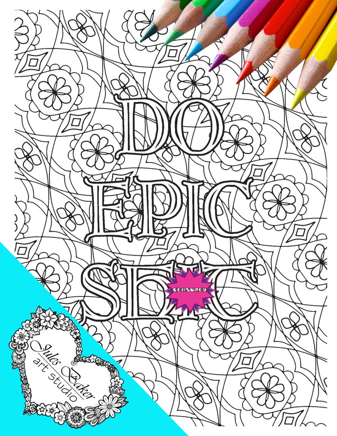 Printable Digital Coloring Page do Epic Sht - Etsy