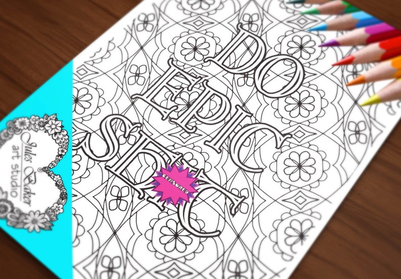 Printable Digital Coloring Page do Epic Sht - Etsy