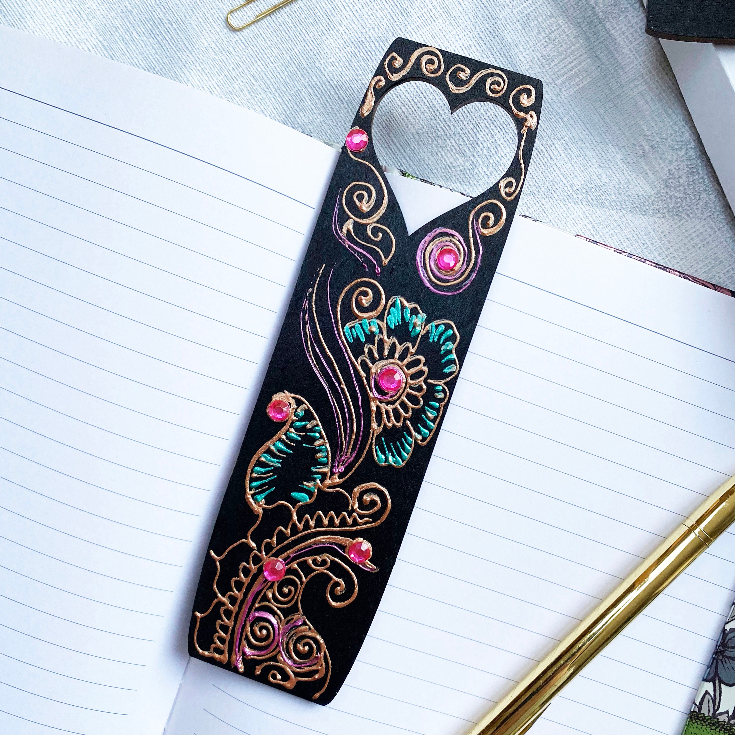 Arabian Nights Wooden Henna Bookmark Teacher Gift Secret - Etsy
