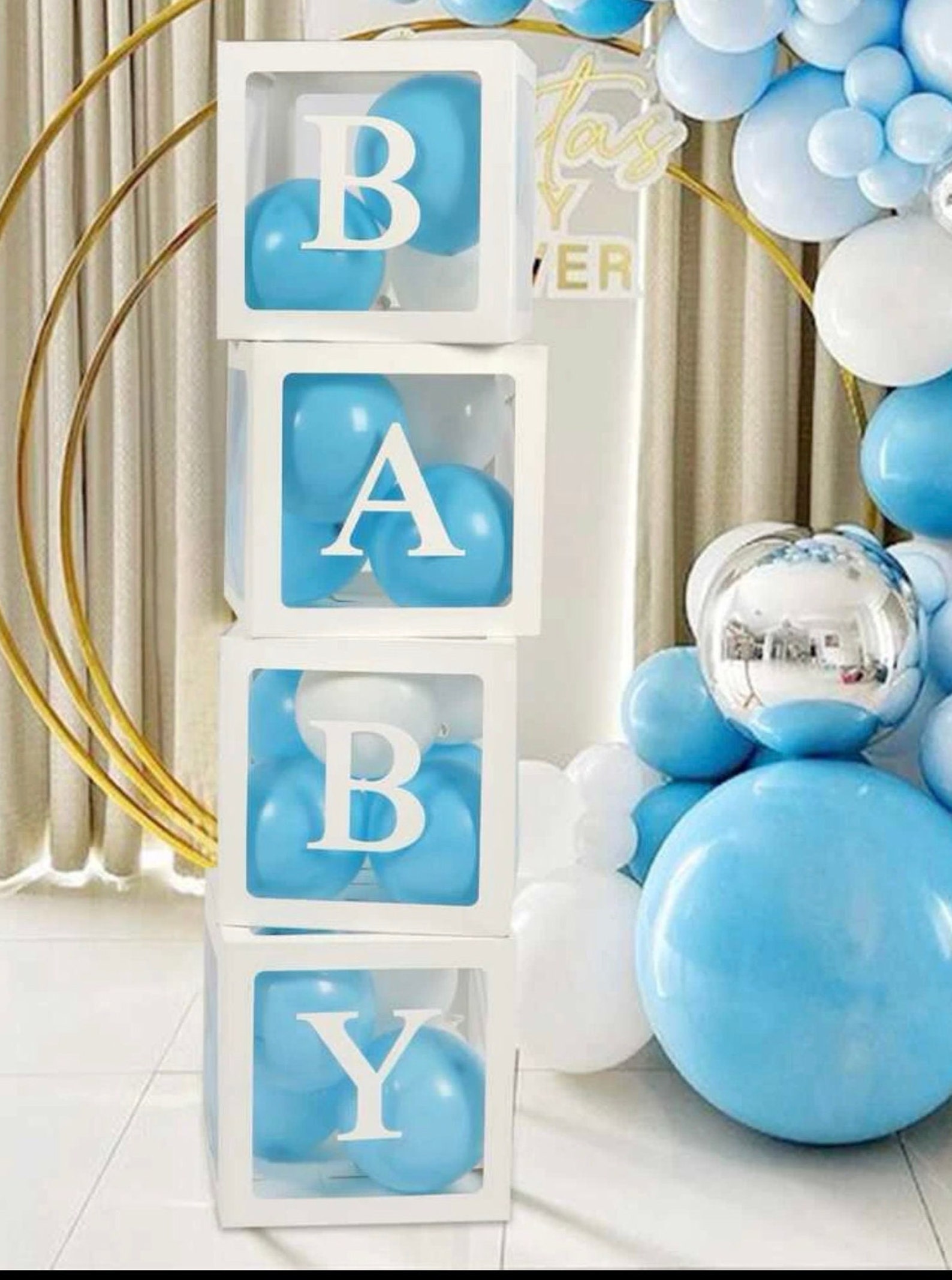 Baby Balloon Boxes Baby Shower Blocks ONE Baby Blocks Custom Baby ...