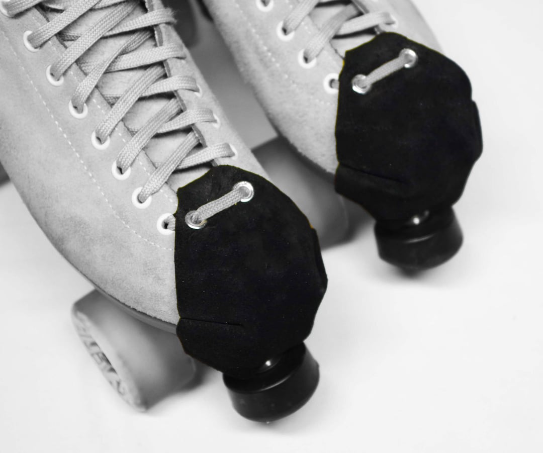Roller Skate Toe Caps Solid Black Durable Suede With Silver Grommets - Etsy