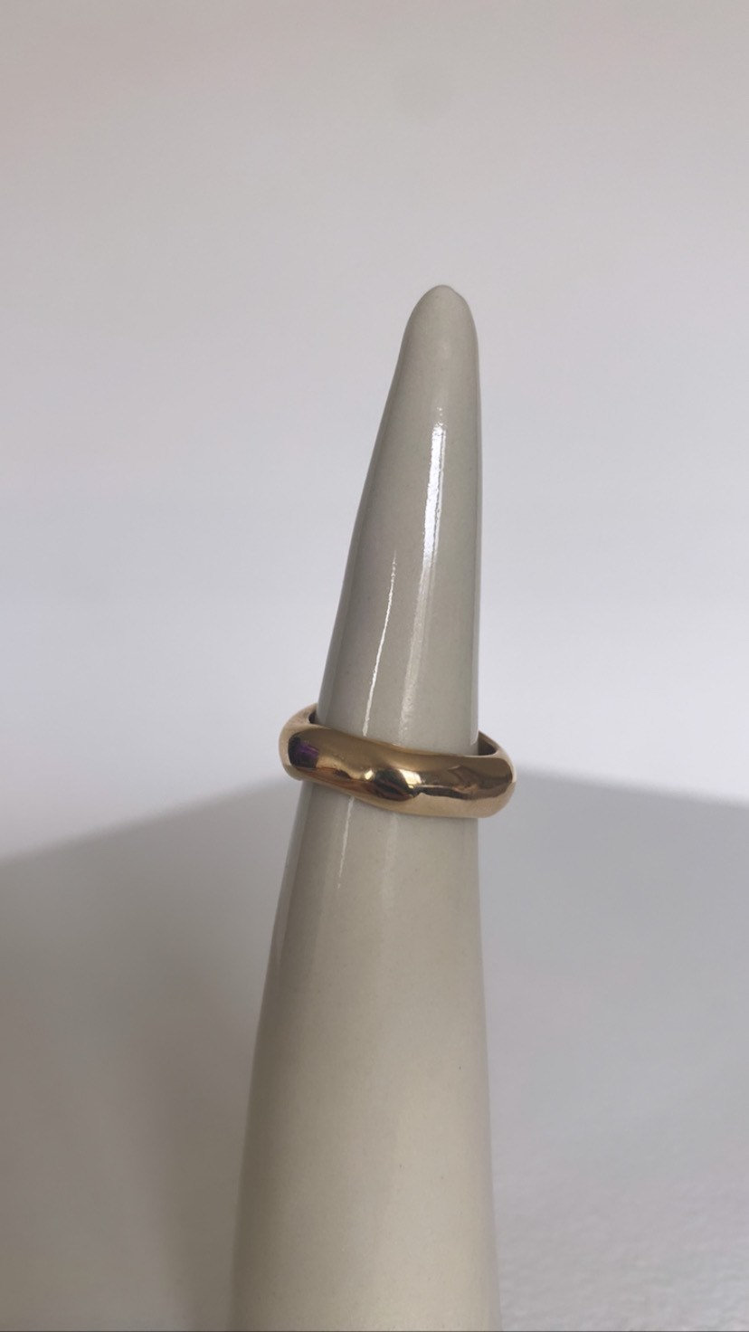 Irregular Shape High Polish Bronze Ring Wide Band Size 5 1/4 Gold ...