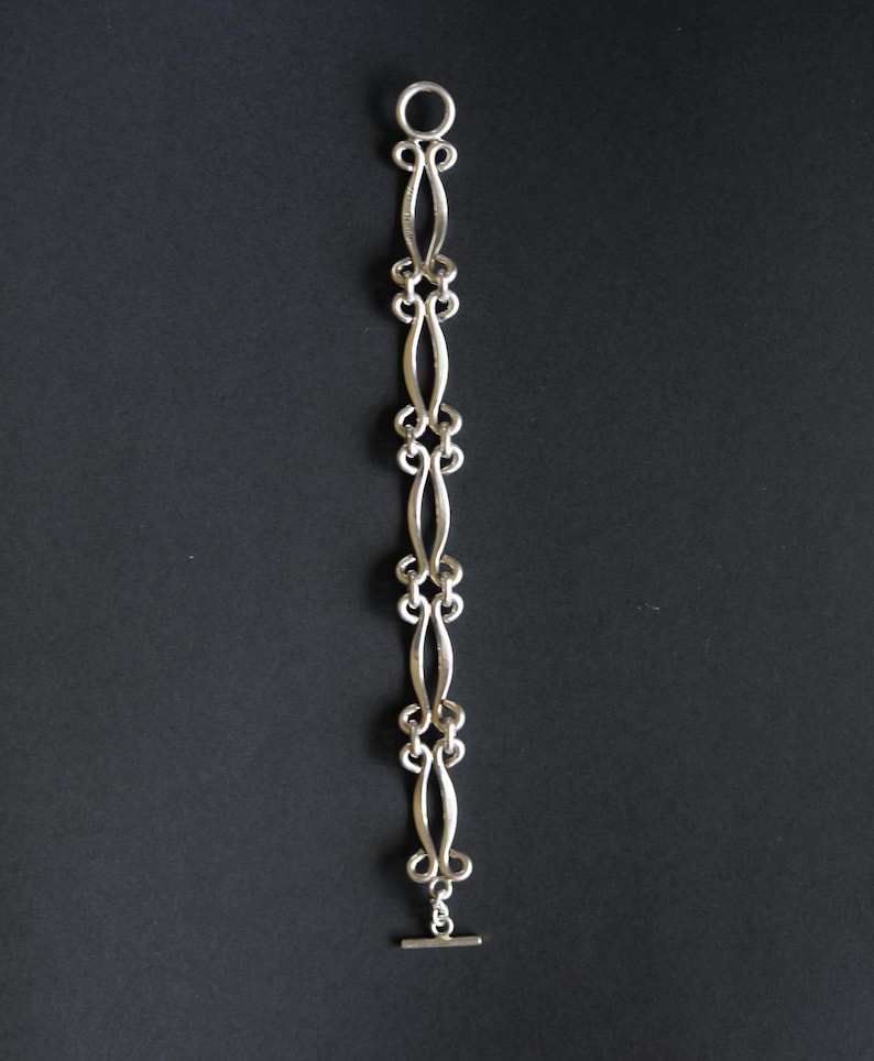 Vintage ATI Mexico Sterling Silver Link Bracelet: Modernist 925 Jewelry ...