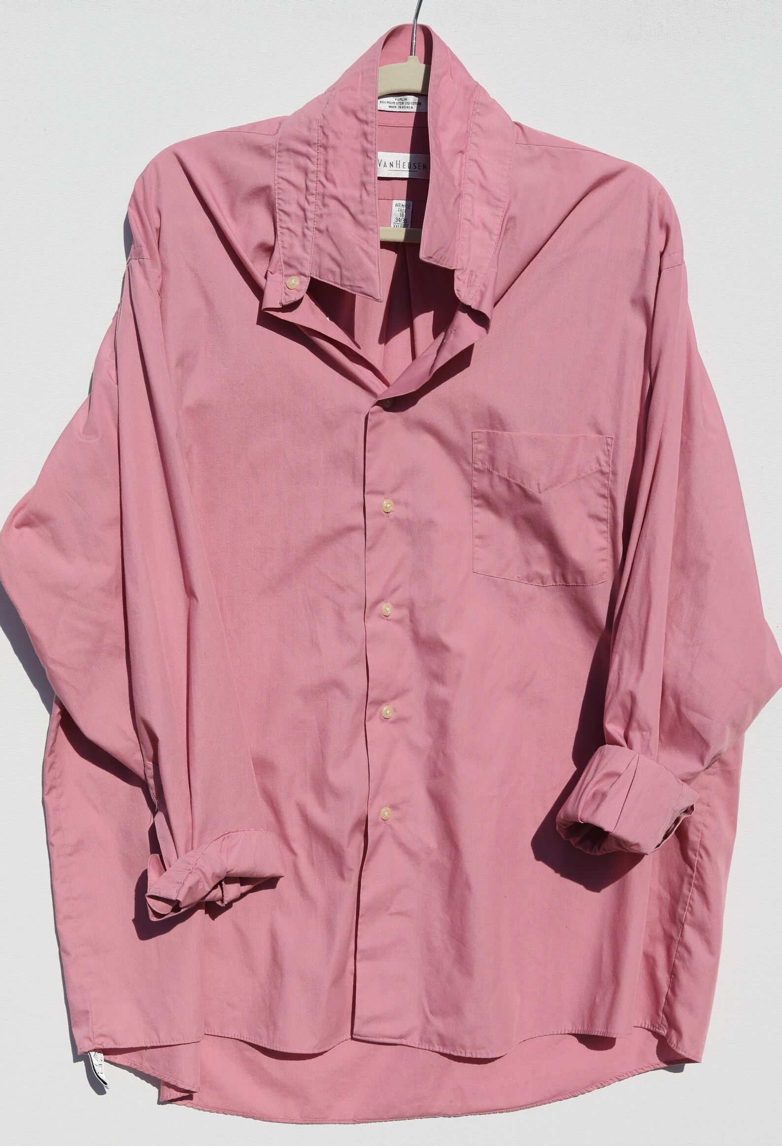 VTG Designer 90s Hot Pink Button Down Long Sleeve Boyfriend Shirt ...