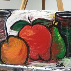 Acrylic Abstract Painting of Fruit - Etsy