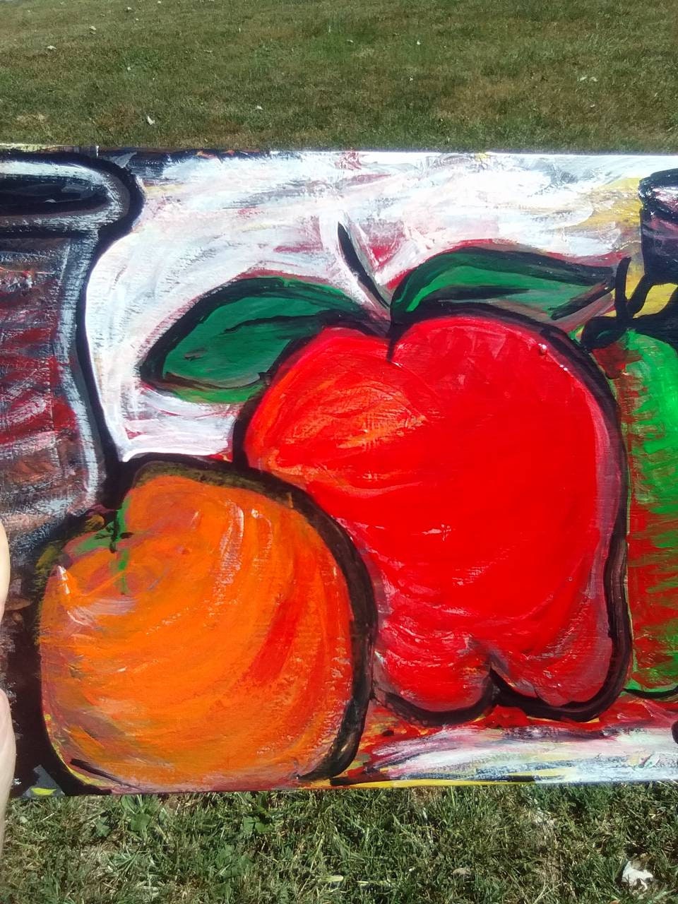 Acrylic Abstract Painting of Fruit - Etsy