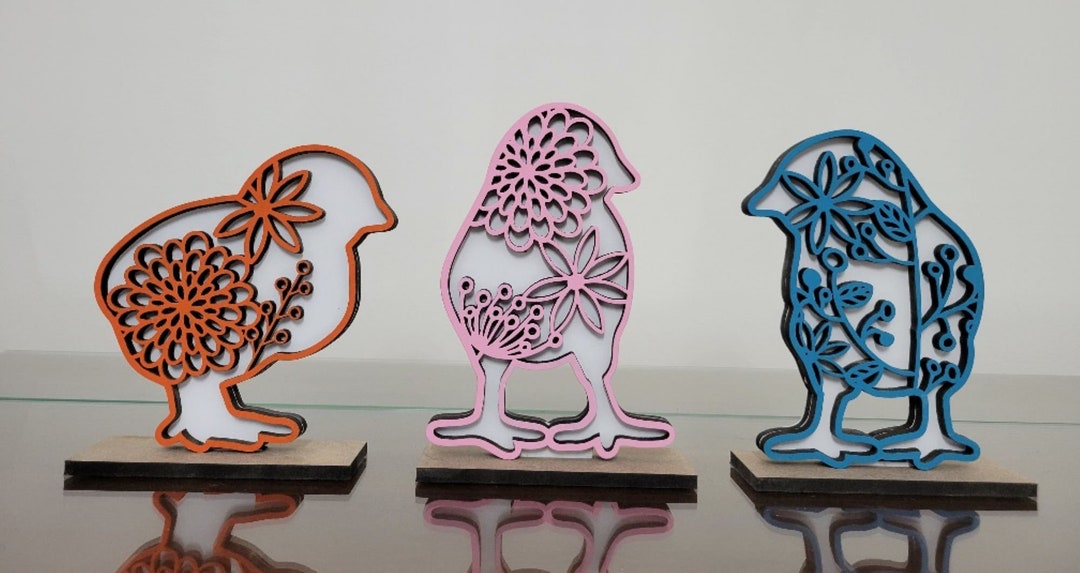 Wooden Easter Chicks, Decorative Easter Chicks, Easter Decor, 3D Chicks ...