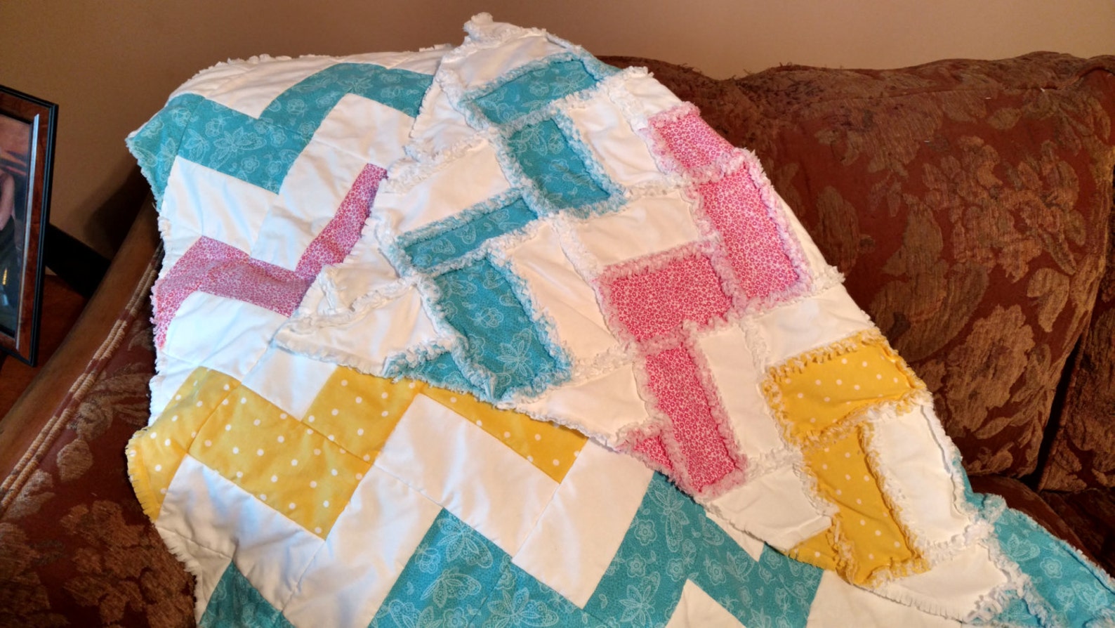 Chevron Baby Rag Quilt, Cotton Flannel, Handmade Shower Gift - Etsy