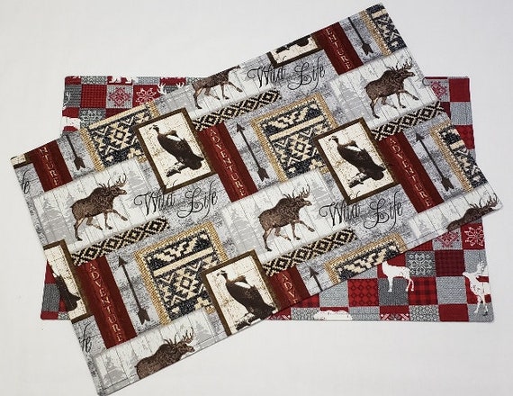 Winter Placemats Wild Life Placemats Lodge Decor Cabin - Etsy