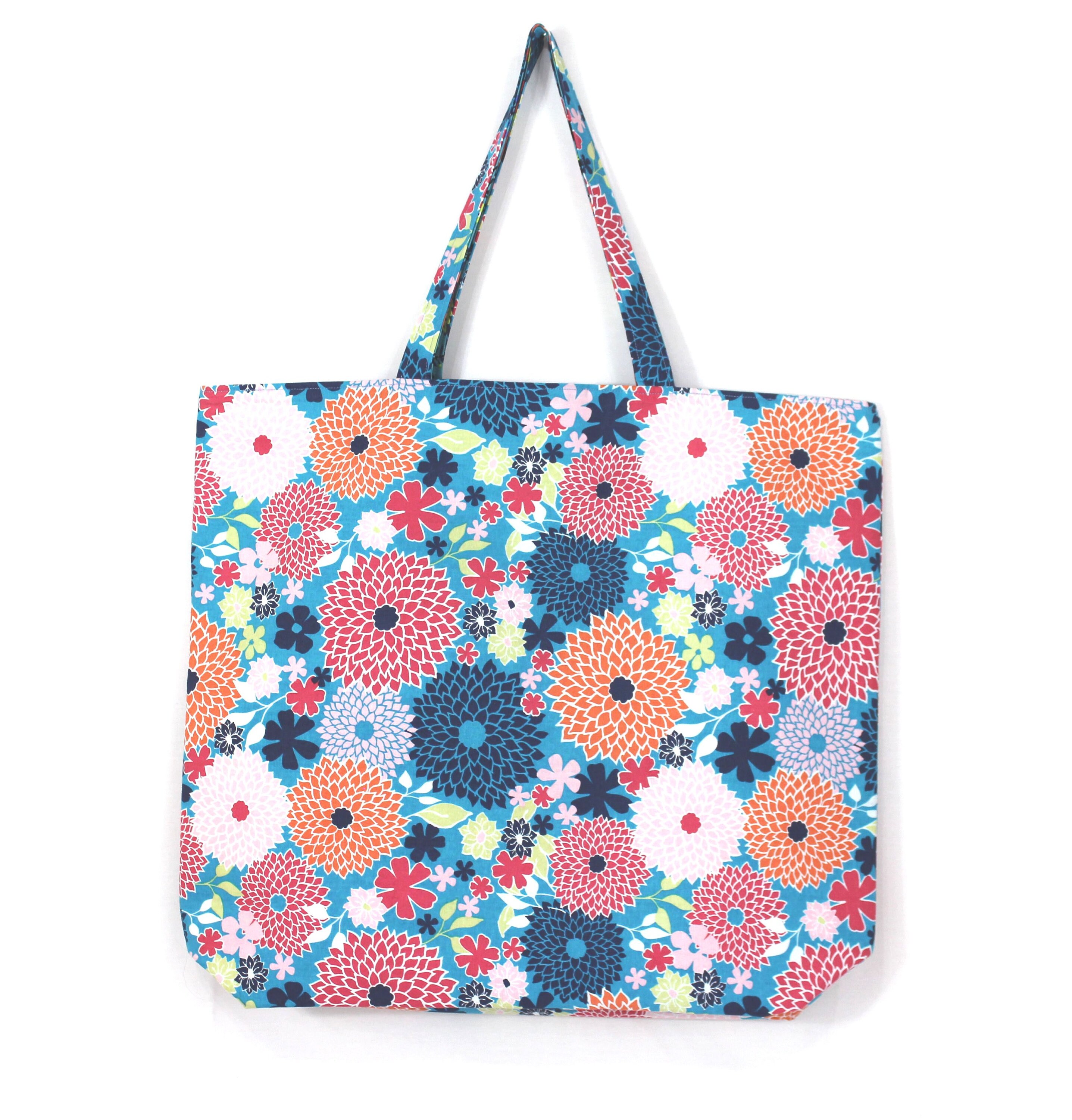 Floral Tote Bag Reversible Tote Bag Handmade Tote Bag Lined | Etsy