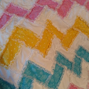 Chevron Baby Rag Quilt, Cotton Flannel, Handmade Shower Gift - Etsy