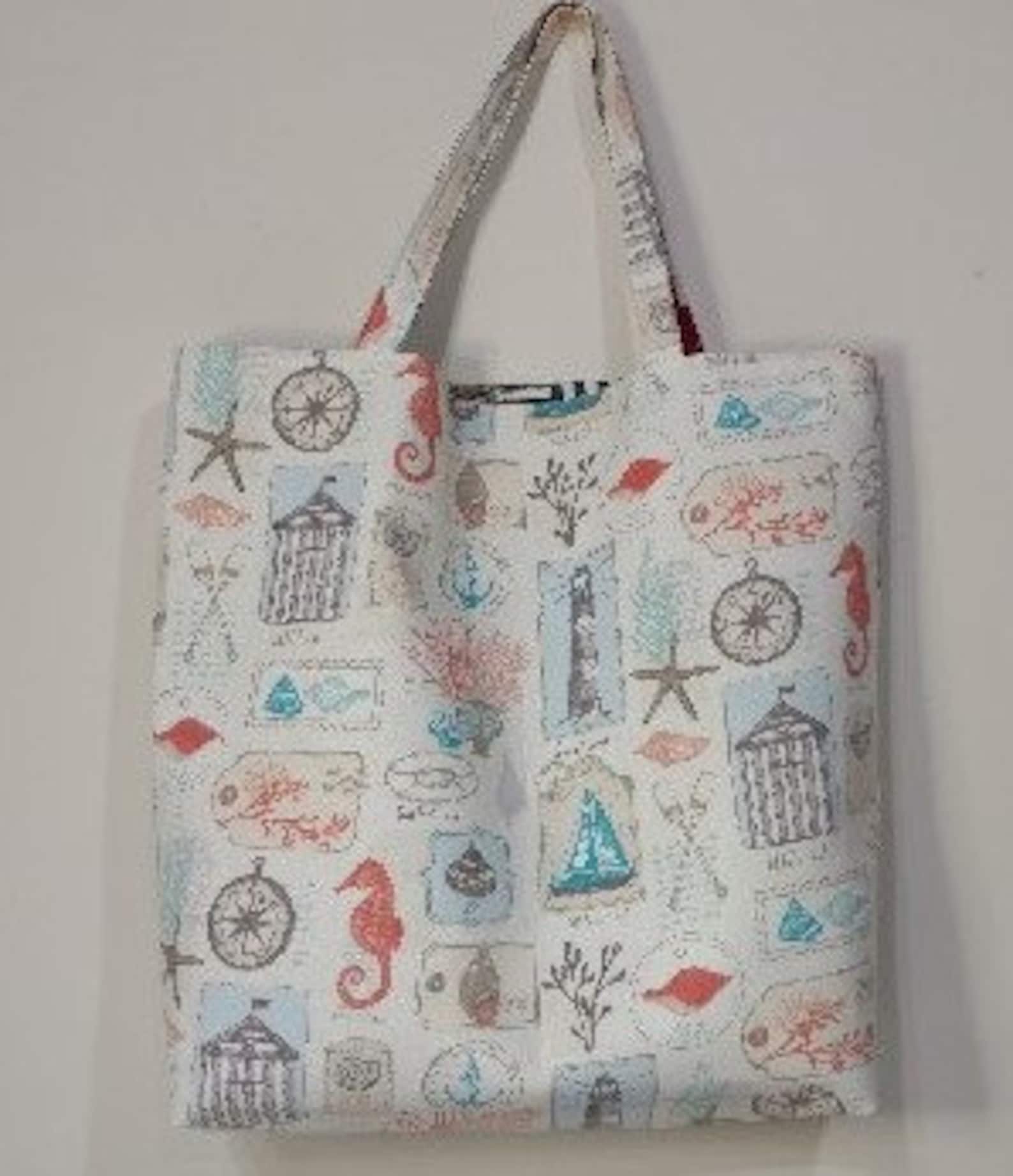Beach Theme Tote Bag Beach Comber Tote Bag Reversible Tote | Etsy