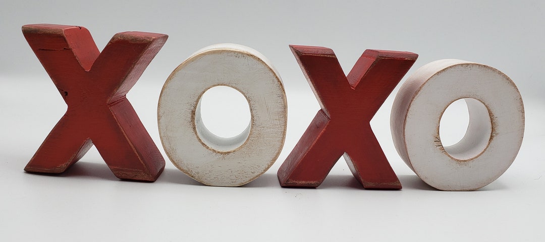 Valentines Day Decor, Valentines XOXO, Primitive Wood XOXO, Distressed ...