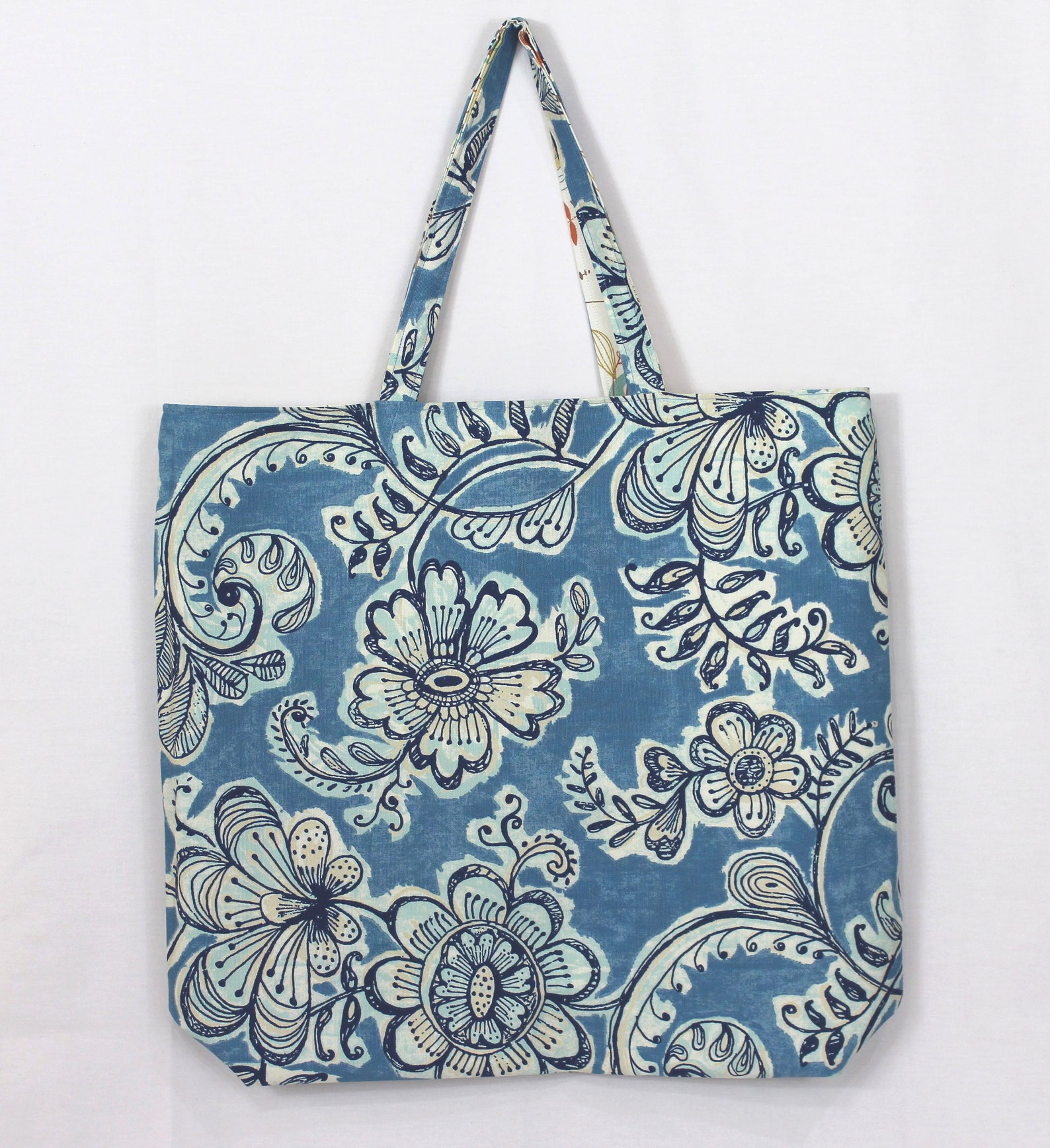 Floral Print Tote Bag Reversible Tote Bag Handmade Tote Bag | Etsy