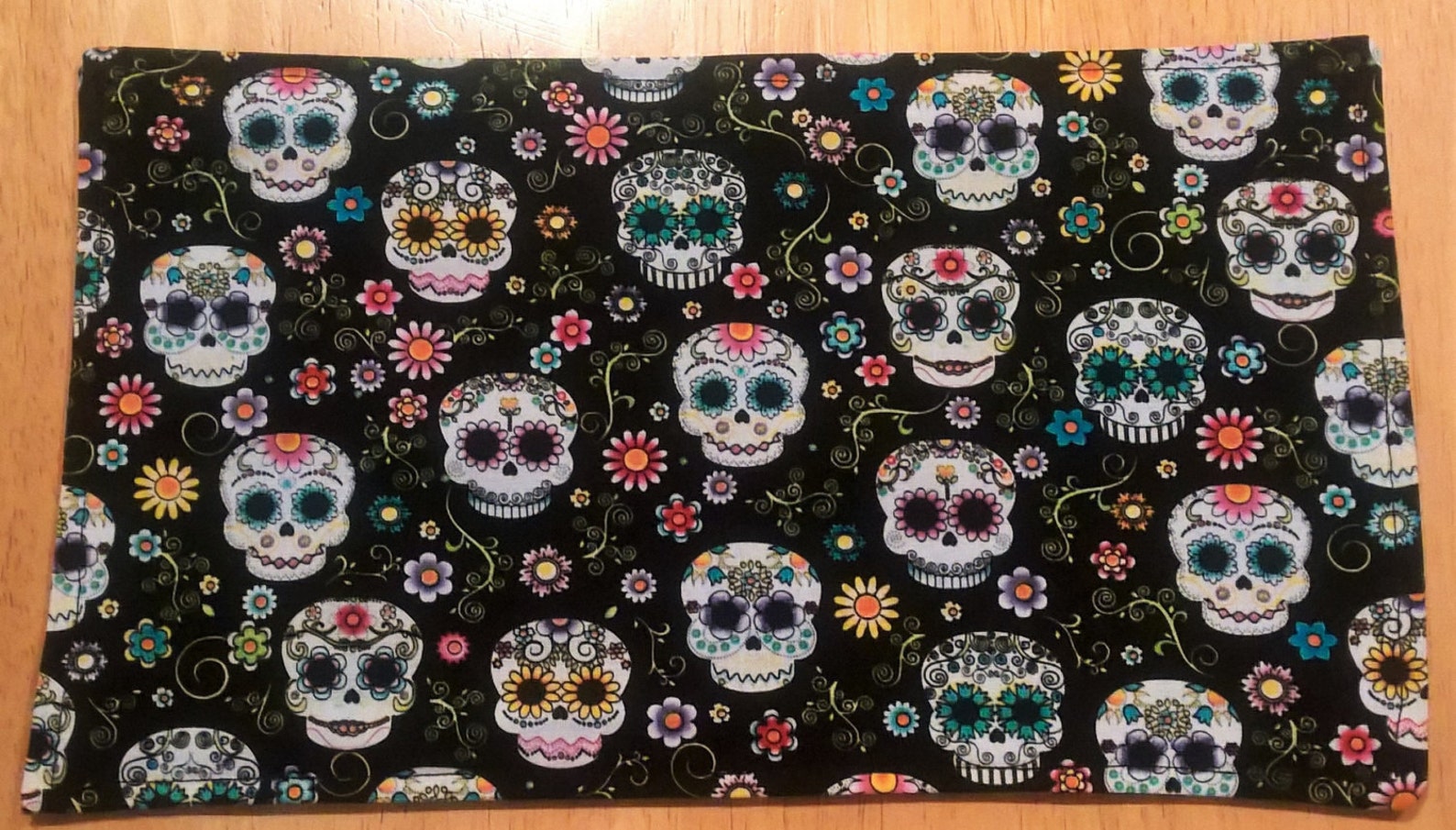 FREE SHIPPING! Embroidered Mug Rug, Sugar Skull Mug Rug, Snack Mat ...