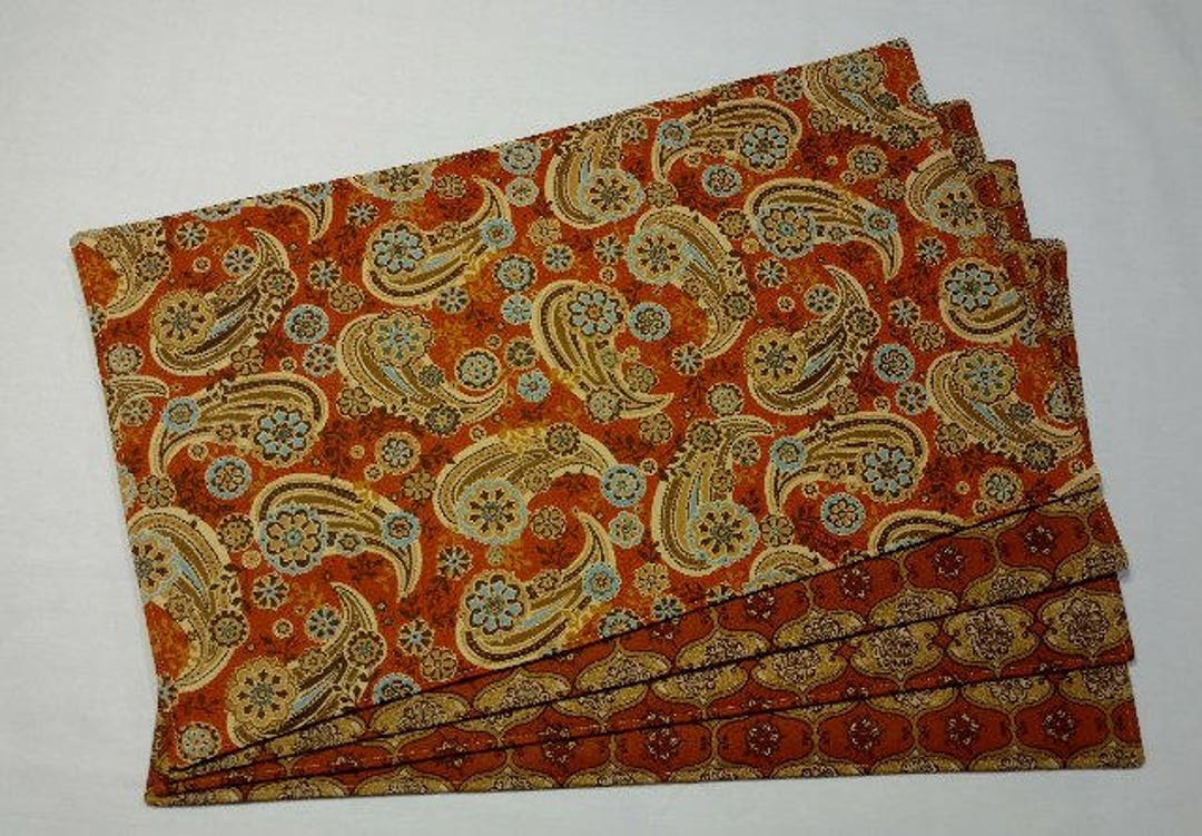 Reversible Fall Paisley Placemats, Autumn Table Decor - Etsy