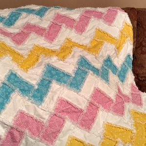 Chevron Baby Rag Quilt, Cotton Flannel, Handmade Shower Gift - Etsy