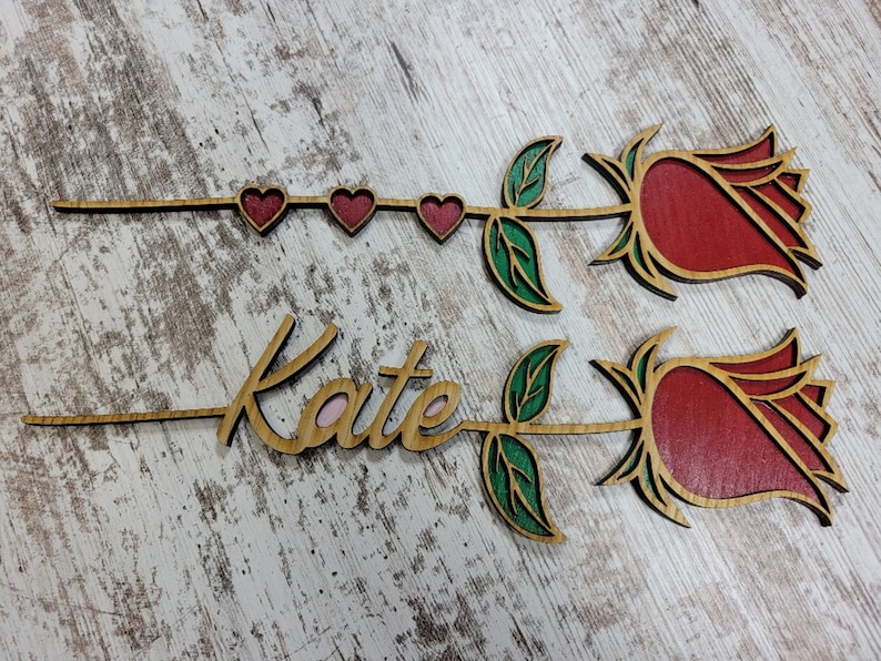 Personalized Wooden Rose Name Rose Laser Cut Rose - Etsy