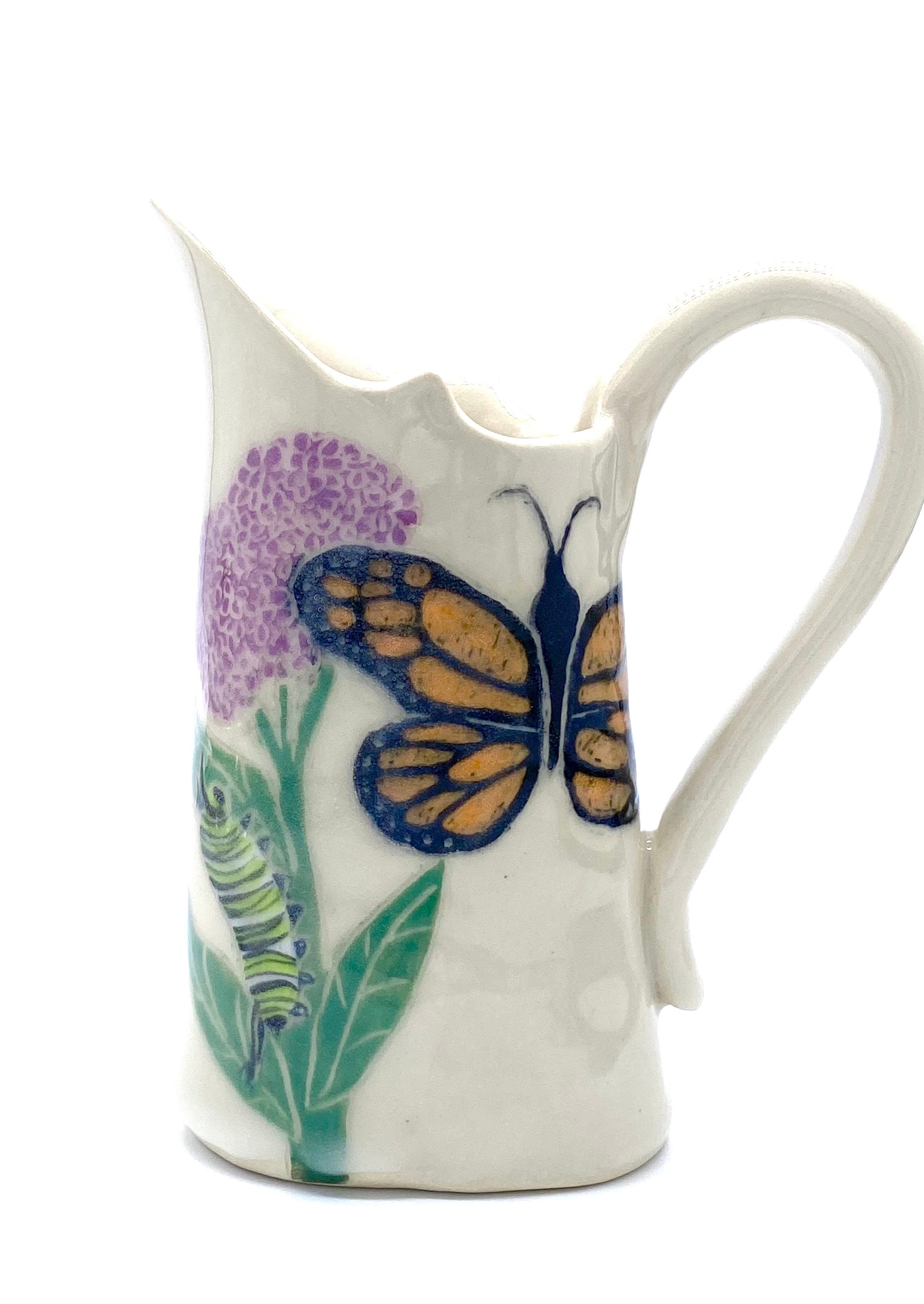 Monarch Butterfly Pitcher Ceramic Stoneware Pottery Milkweed - Etsy