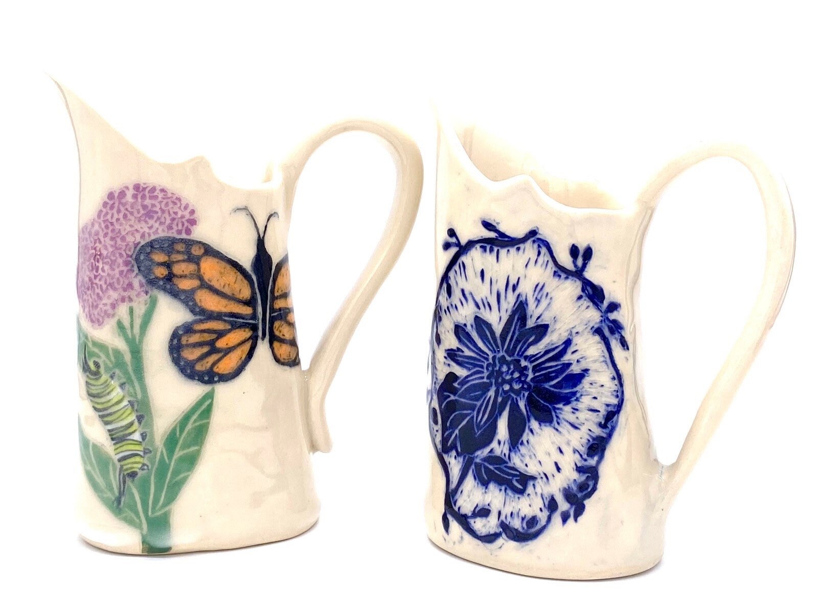 Monarch Butterfly Pitcher Ceramic Stoneware Pottery Milkweed - Etsy