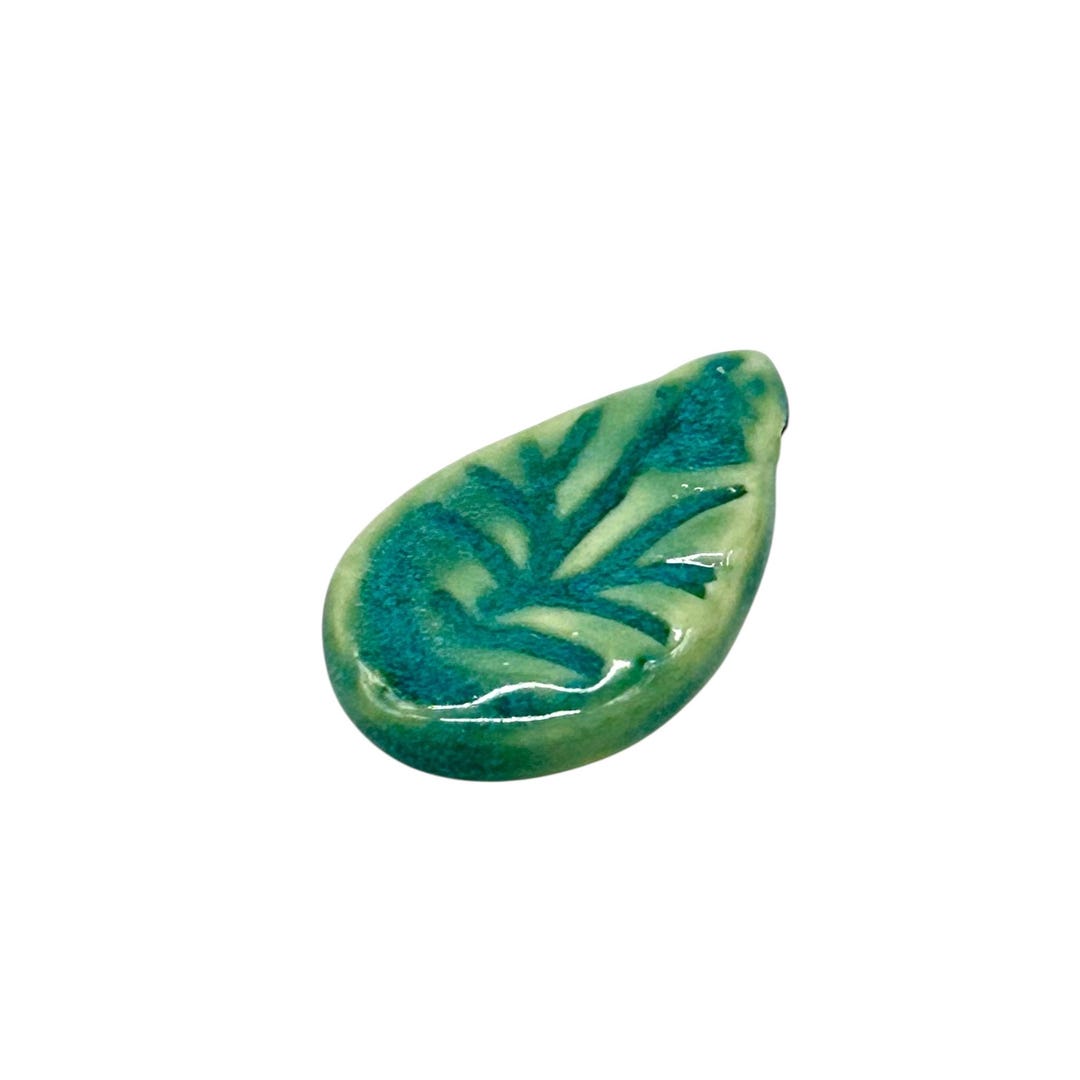 Teal Tear Drop Pendant: Stoneware Pottery Necklace Component Supply ...
