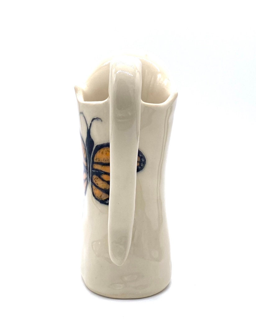 Monarch Butterfly Pitcher Ceramic Stoneware Pottery Milkweed - Etsy