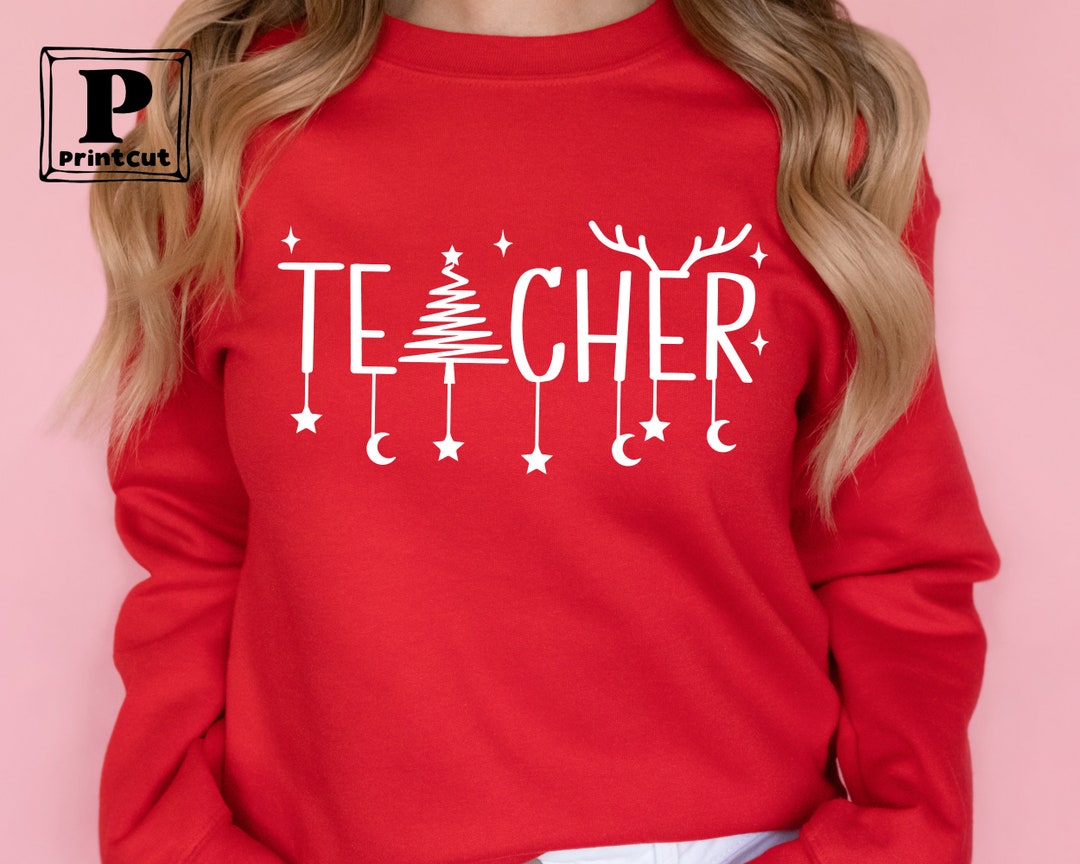 Teacher Christmas Svg , Christmas Tree Svg, Holiday Teacher Shirt Svg ...
