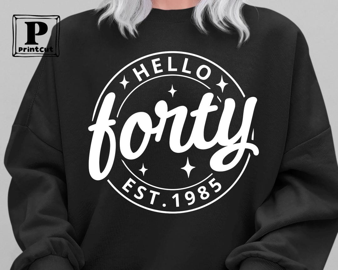 Hello Forty Svg , Born in 1985 Svg , 40th Birthday Svg, Hello Forty ...