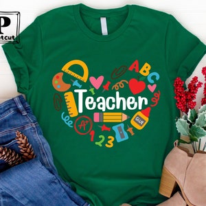 Teacher Life Svg, Teacher Shirts Svg, Teacher Heart Svg, First Day of ...