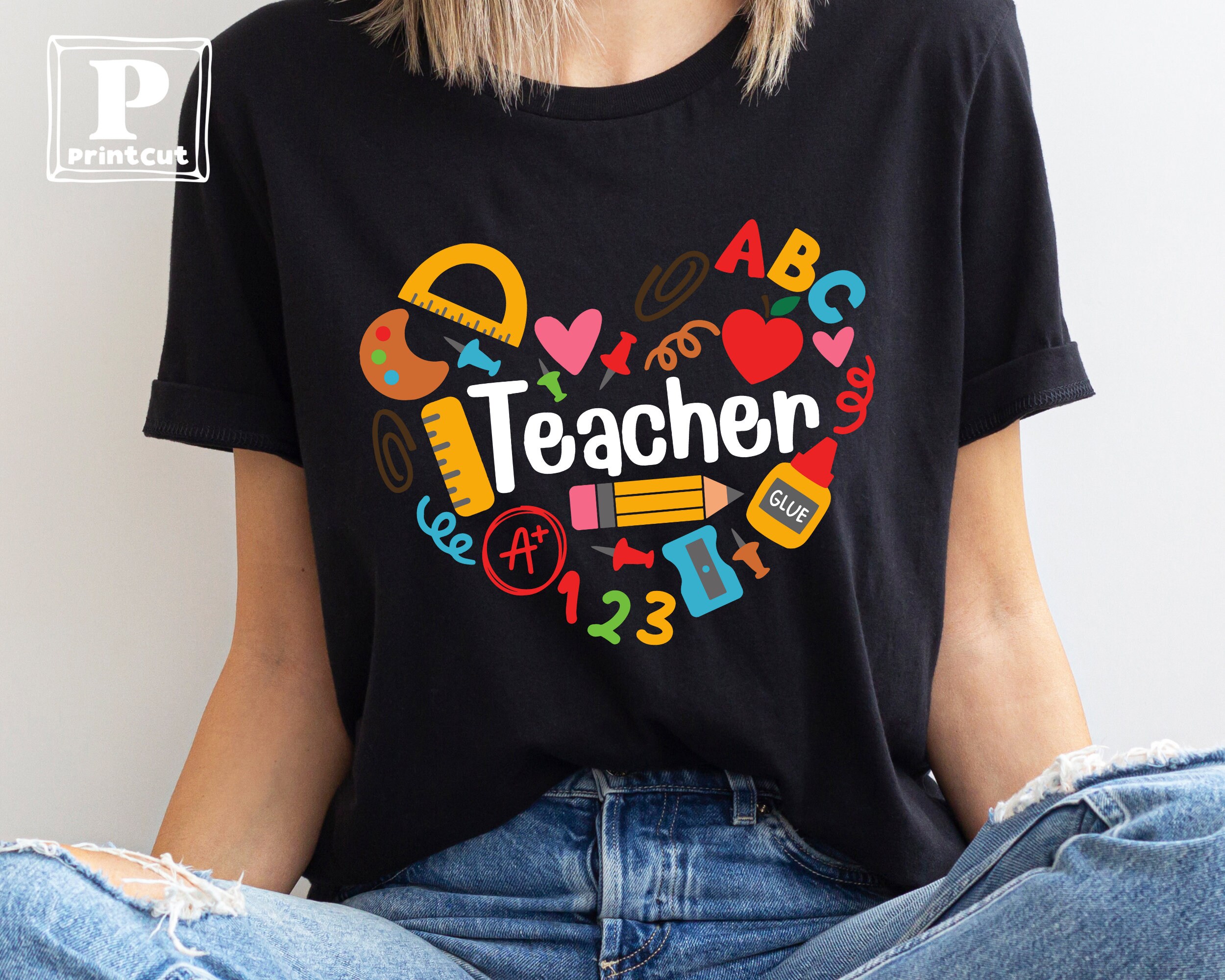 Teacher Life Svg, Teacher Shirts Svg, Teacher Heart Svg, First Day of ...