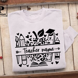Teacher Svg , Teacher Split Monogram Svg, Teacher Leopard Svg, Back to ...