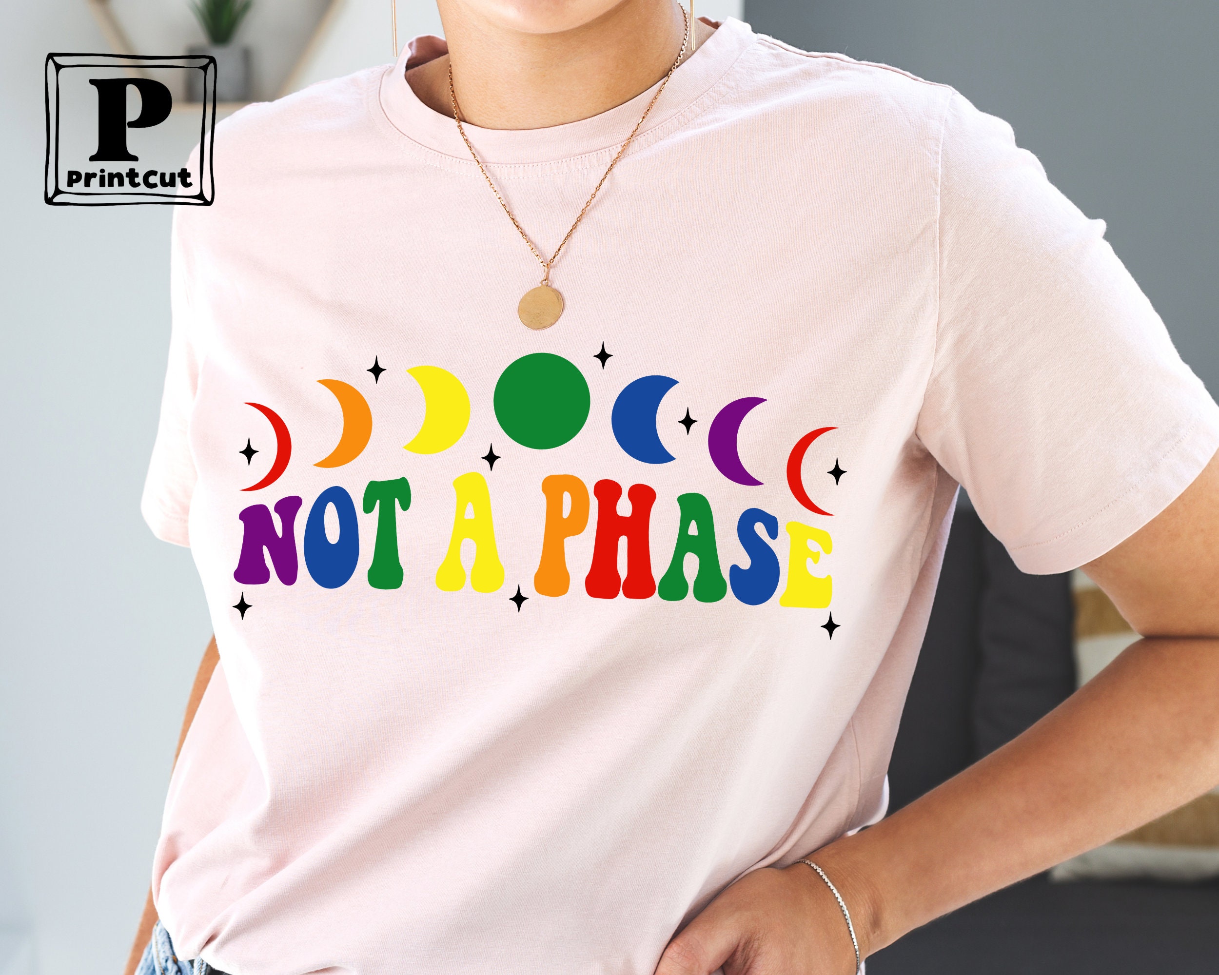 Not A Phase Svg LGBTQ Svg Pride Moon Phases Svg Rainbow - Etsy