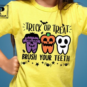 Trick or Treat Brush Your Teeth Svg, Halloween Dentist Svg ,spooky ...
